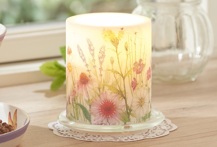 Bougie décorée avec des serviettes en papier - VBS Hobby