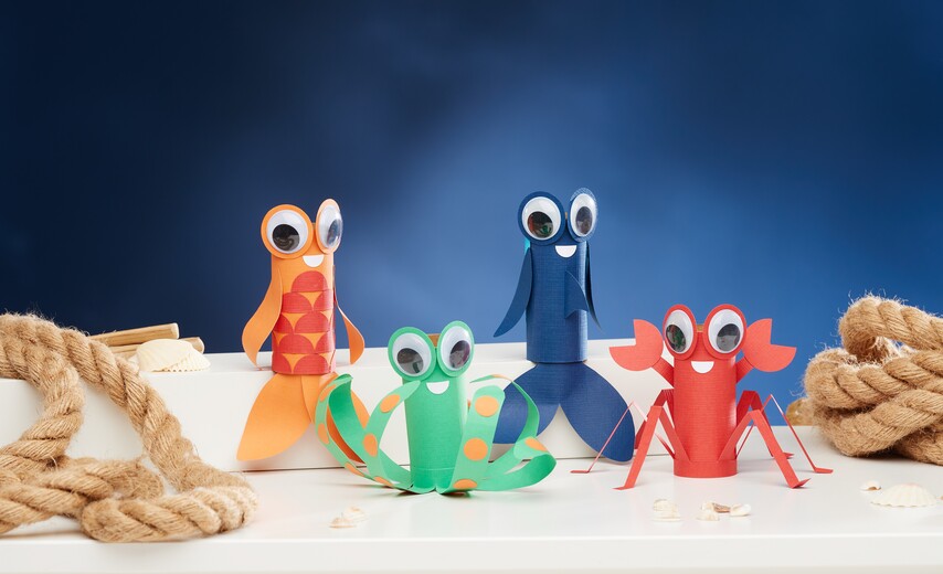 Sea animals from cardboard rolls - VBS Hobby